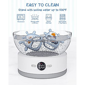 Teething Toys for Babies 0-6 Months, Never Drop Silicone Baby Teether, Hand Pacifier for Sucking Babies, Soothing Pain Relief, Best Chew Toy for Teething Baby, Teething Mitten for New Born - Blue