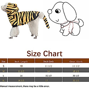 NIULA Dog Tiger Halloween Costume Pet Cosplay Tiger Clothes Cat Hoodie Coat Dogs Warm Apparel and Pet Winter Clothes(M)