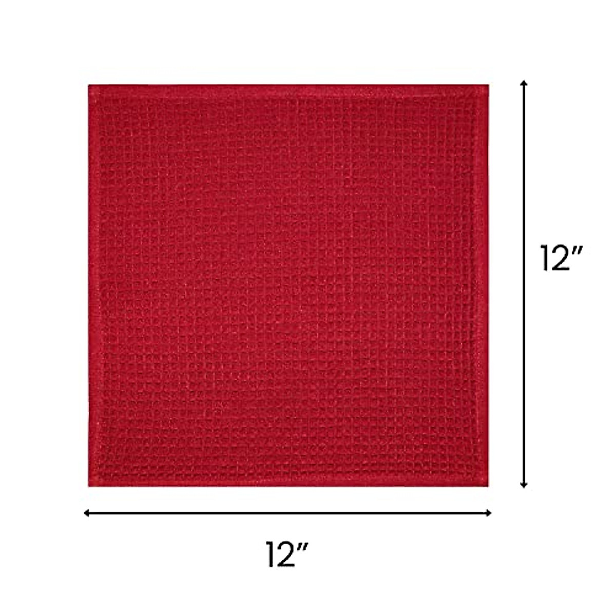 ORMYSA 100% Cotton Red Waffle Weave Dish Cloths for Washing Dishes - Pack of 8, 12"x12" Dishcloths for Kitchen, Fast-Absorbing, Quick-Dry, Super Soft Dish Rags