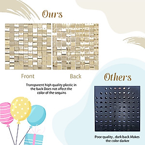 Square Shimmer Panels Light Gold Sequin Backdrop Shimmer Wall Backdrop 36 Panels Glitter Photo Backdrops for Birthday Anniversary Wedding Engagement Decoration