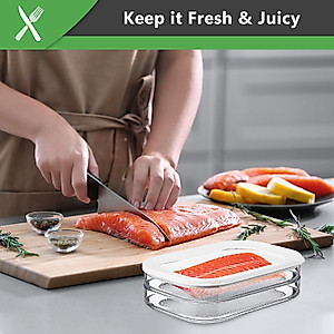 NEEJUM Deli Meat Container for Fridge, Stackable Bacon Cheese Container for Refrigerator, Food Storage Boxes with Lid for Cold Cuts, Lunch Meat, Salami, Meal Prep Containers, BPA Free, 3pcs