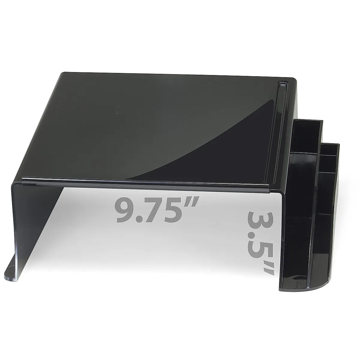 Officemate Telephone Stand, Laptop Stand, Black Plastic Computer Riser, Laptops Elevator for Desk, 12.5 x 10 .125 x 5.25 Inches, Black (21522)