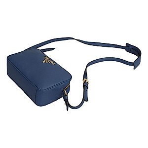 Prada Royal Blue Vitello Phenix Leather Shoulder Camera Bag 1BH103