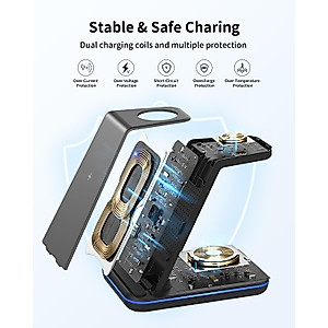 Wireless Charger for Samsung&Android: JoyGeek 3 in 1 Charging Station for Galaxy Watch5 Pro/4/3/Active2/1 - Phone Charger Stand for S23 Ultra/S22/S21/S20/Note 20, Z Fold&Flip Series, Buds2 Pro