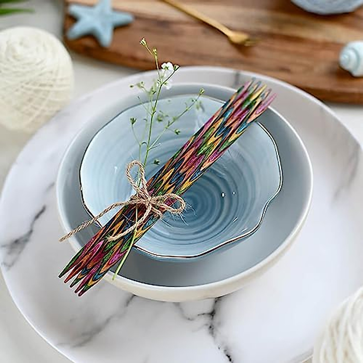 Yarn Ave Knit Pro Symfonie Birch Wood Colorful Double Pointed Needles, 6''/8'' 2.0-8.0mm Hand Knitting Pins for Socks Mittens Hats Necks Baby Projects Scarfs (6''-15CM, 3.75mm (US 5))