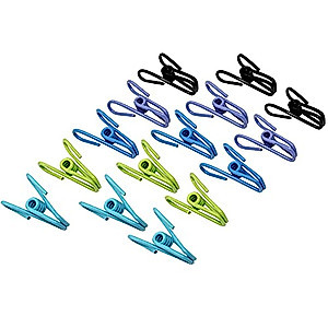 QingLHC Clothes Pins Multipurpose,Metal Clip PVC-Coated 2 inch Utility Clips for Clothes Line Bag Sealing Paper Clips Kithch Clips Laundry Hanging (30pcs) LHC018, Multicolor