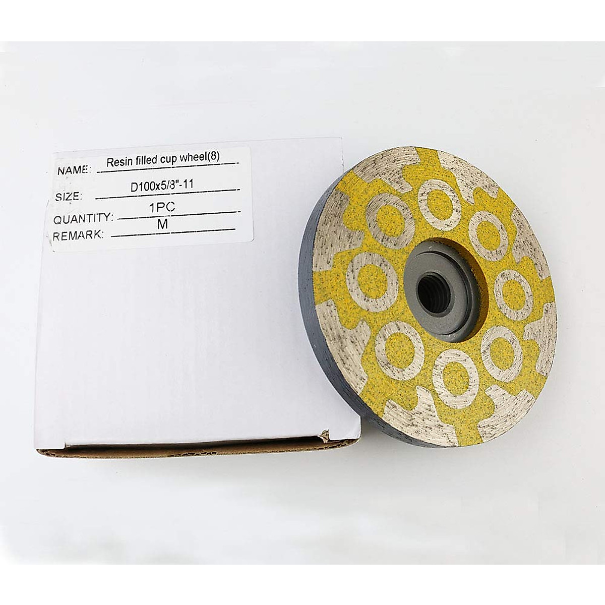 JDK 4 Inch Diamond Resin Filled Cup Wheel Grinding Wheel with Thread 5/8“-11 for Granite Stone and Tiles (Medium)