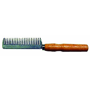 Partrade P-Aluminum Tail Comb with Wood Handle for Horses 6 Inch