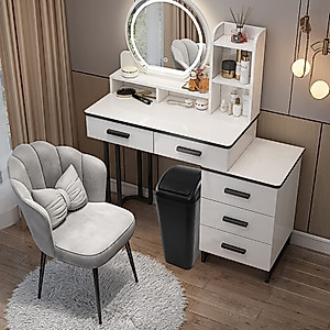 Readsky 3.5 Gallon Plastic Swing Lid Trash Can, Waste Bin with Swing Top, Black