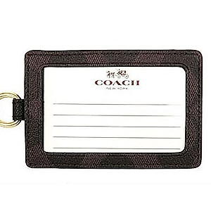 COACH Women's Outlet Card Case Embossed Pattern Lanyard Id Identification Cases, One Size, Brown/Black