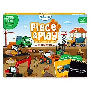 Skillmatics Floor Puzzle & Game - Piece & Play Construction Site, Jigsaw & Toddler Puzzles, Educational Toy, Gifts for Boys & Girls Ages 3, 4, 5, 6, 7 (48 Pieces, 2 x 3 feet)