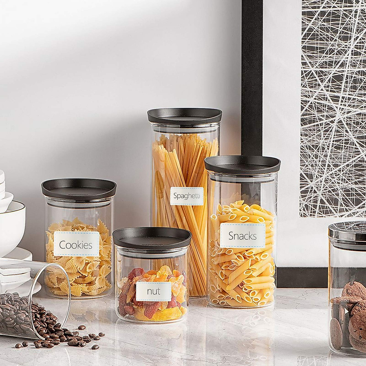 300pcs Removable Freezer Labels, Yoget 1 x 2 Inch Food Storage Stickers, Refrigerator Freezer Paper Label Easy Clean Leaves No Residue, Blue Food Labels Roll