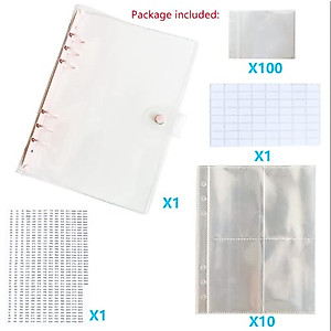 Diamond Painting Beads Storage Book – pigpigboss Diamond Painting Storage Book Binder with Pockets, Self-Sealing Bags Clear Loose Leaf Organizer DIY Diamond Painting Accessories Tools