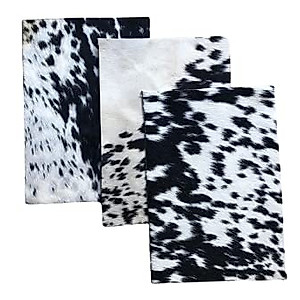 Natural Hair On Premium Quality Leather Cowskin Sheet with Hair on/Fur - NO Holes (Multi Color, 12"x12")