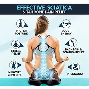 ComfiLife Gel Enhanced Seat Cushion - Non-Slip Orthopedic Gel & Memory Foam Coccyx Cushion for Tailbone Pain - Office Chair Car Seat Cushion - Sciatica & Back Pain Relief (Black)