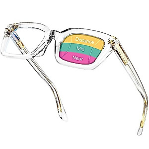 VISOONE Progressive Multifocal Reading Glasses Spring Hinge Blue Light Blocking for Women and Men readers 1.5x
