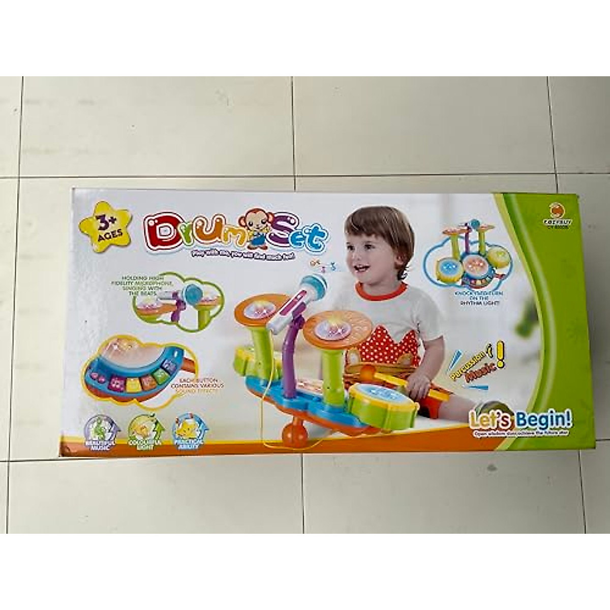 Drum Set for Toddlers 1-3, Baby Drum Set with Microphone, Kids Drum Sets for 2-5, Toddler Drum Set Toys for 1 2 3 Year Old Boy Birthday Christmas for Babies Boy Girl 6 12 18 Month