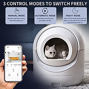 Only Warm Cat Litter Box,Self Cleaning Automatic Cat Litter Box,with APP Control & Safe Alert & Smart Health Monitor Extra Large Cat Litter Box.