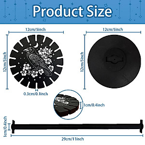 CHGCRAFT Crow Flower Pendulum Holder Crystal Shelf Black Crystal Display Shelf Pendulum Display Stand with Hand Moon Witch Stuff Wooden Pendulum Holder Stand for Crystal Essential Oil