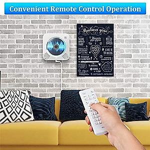 Qoosea CD Player with Bluetooth, Portable Wall Mountable CD Player with Dust Cover, Small Kpop CD Player Gift Home Audio Boombox with Remote Control FM Radio Colorful Light Headphone Jack AUX
