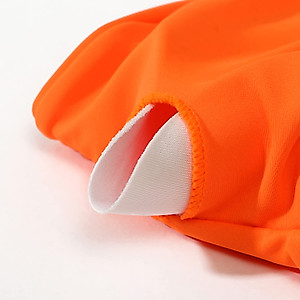 MOOSLOVER Women One Shoulder High Waisted Bikini Tie High Cut Two Piece Swimsuits(M,Orange)