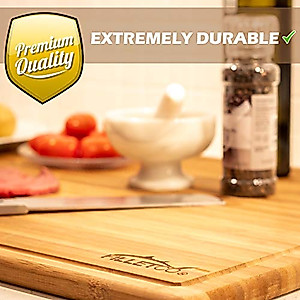 Pureboo Premium Organic Extra Large Bamboo Cutting Board/Serving Tray/Chueteria - 31.5"W x 18"D x 0.75"H - XL Drip Groove - Heavy Duty Chopping Board - Butcher Block