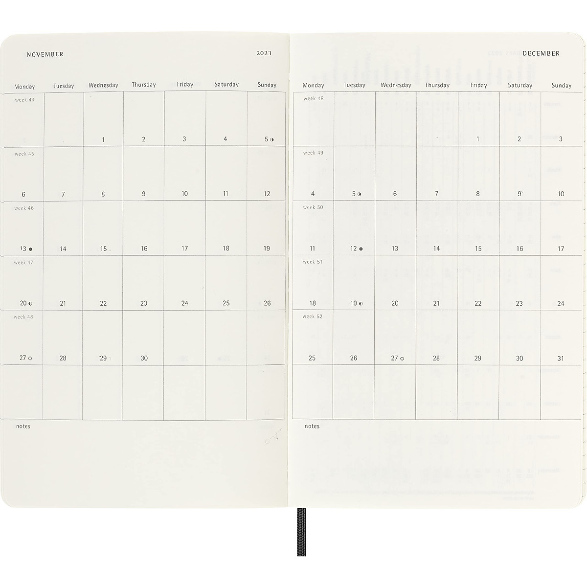 Moleskine Classic 18 Month 2022-2023 Weekly Planner, Soft Cover, Large (5" x 8.25"), Black