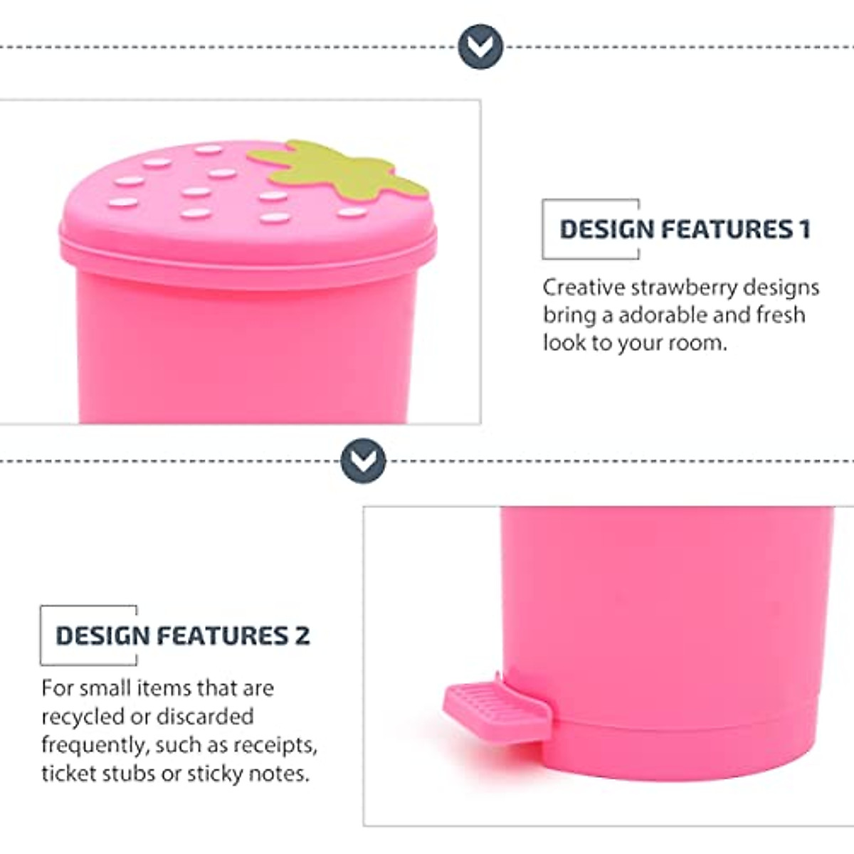 NUOBESTY Mini Desktop Wastebasket Mini Trash Can Tabletop Trash Can Small Garbage Bin with Lid Small