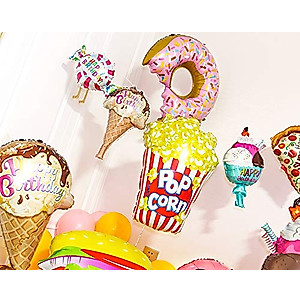 26 x 17 inch Popcorn Party Balloons Movie Popcorn Balloon Foil Party Balloon mylar balloon Movie Night Themed Party Decoration Balloons,10 pcs