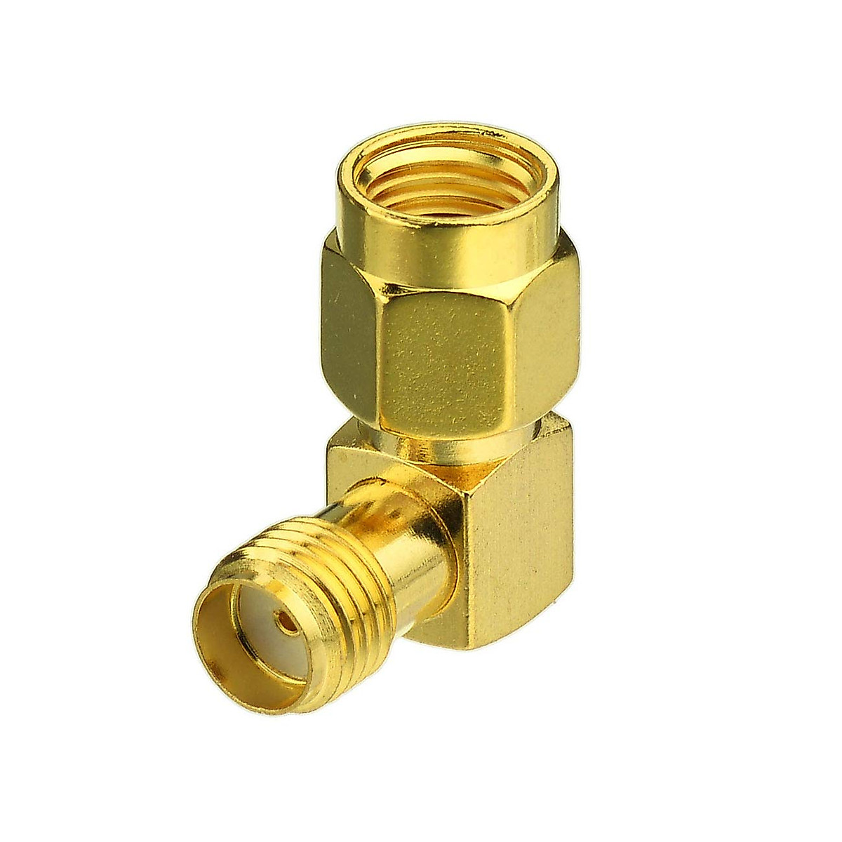 Bingfu RP-SMA Male to SMA Female Right Angle Antenna Connector Adapter (2-Pack) for FPV Drone Controller WiFi Router PCIE Network Card Adapter Security Camera 4G LTE Cellular Trail Camera