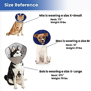 BARKLESS Dog Cone, Soft Cone for Puppies and Cats After Surgery to Stop Licking, Adjustable Elizabethan Collar, Neuter Cone of Shame Alternatives, Lightweight Dog Recovery Collar (Light Blue, S)