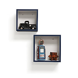 InPlace 2 Pc 10 in W & 8 in W Navy Cube Shelf Set