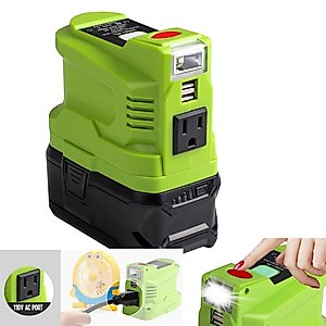 Power Inverter for Ryobi 18V ONE+ Battery,150W Portable Charger for Ryobi battery Charger Station Power Supply, DC 18V to AC 110 with AC/USB Port Diy Adapter,for Phone Charger Energy