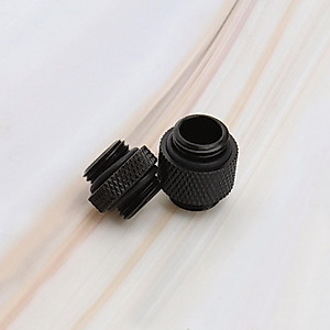 2pcs Black G1/4 Water Cooling Adapter with O- Ring Rubber Water Stop Plug Compatible with Computer Water Cooling System Water Tank and Pump