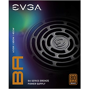 EVGA 600 Ba, 80 Plus Bronze 600w, Power Supply 100-Ba-0600-K1