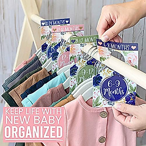 6 Floral Baby Closet Size Dividers Baby Girl - Baby Essentials for Newborn Essentials Baby Girl, Baby Closet Dividers by Month, Baby Closet Organizer for Nursery Organization, Nursery Closet Dividers