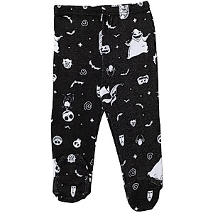 Disney Nightmare Before Christmas Jack Skellington Oogie Boogie Sally Newborn Baby Boys Bodysuit Pants and Hat 3 Piece Outfit Set 3-6 Months