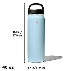 OXO 40 oz Insulated Handled Lid Water Bottle, Topaz Blue