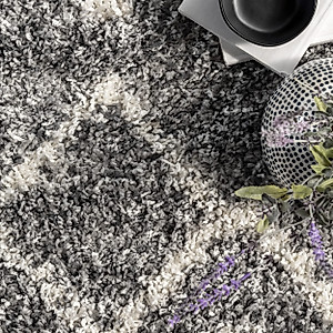 nuLOOM Transitional Kristi Shag Area Rug, 5x8, Grey