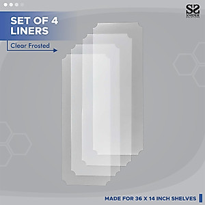 Wire Shelf Liners Set of 4 (36 x 14 inches) Plastic Waterproof Acrylic Storage Mat Organization Cover for Metal Shelves