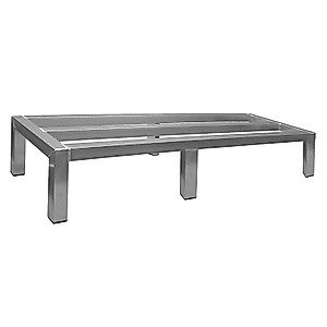 GSW 8-Inch High All Welded Aluminum Dunnage Racks with Plastic Feet, 60”L x 14”W x 8”H