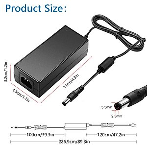 SHNITPWR 5V 5A DC Power Supply Adapter 5 Volt 5 Amp 25W AC 100V~240V to DC Converter Transformer LED Driver with 5.5x2.5mm DC Tip for WS2812B WS2813 LED Pixel Strip TV Box USB HUB Raspberry Pi