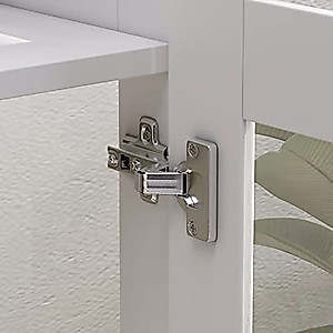 AIEGLE 5-Shelf Bookcase, Tall Display Shelf with 2 Acrylic Doors, Wooden Tall Bookcase Bookshelf Storage Cabinet for Living Room, White (35.4" L x 16.5" W x 72.3" H)