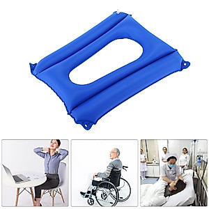 Eyourlife Inflatable Seat Cushion PVC Seat Cushion with Hand Pump Air Mattress Breathable Chair Cushion for Toilet Chair, Wheelchair (B)