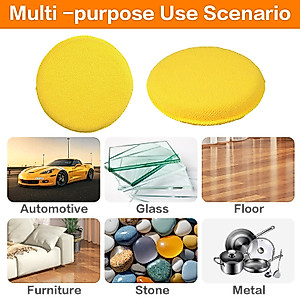 FONAROLL Microfiber Wax Applicator Pads, Car Wax Applicator, Buffing & Detail Polishing Foam Pads for Car Cleaning and Fine Polishing (5" Diameter, 6 Pack) - Yellow