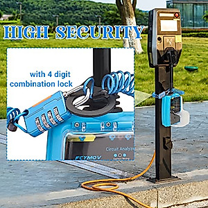 Universal Combination Lock Cable for RV Surge Protector 30/50 amp, Security PIN Locking Chain