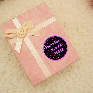 You've Got Nail Mail Sticker, 2 inch Round Nail Happy Mail Stickers Envelope Labels for Small Business, Envelope Sticker Packing Shop Supplies