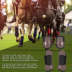 Horse Leg Protector PU Horse Front Hind Leg Boots Horse Riding Boots Pony Shock Absorbing Show Competition Leg Protection[Brown L] Hip & Joint Care