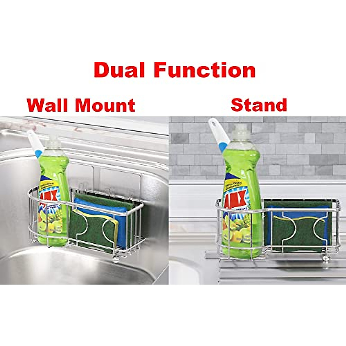 Simple Houseware Kitchen Sponge Holder with Adhesive Hooks