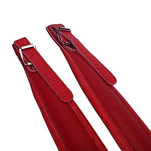VGEBY Accordion Straps, Adjustable Accordion PU Shoulder Straps Accordion Strap Set for 16-120 Bass (Red)